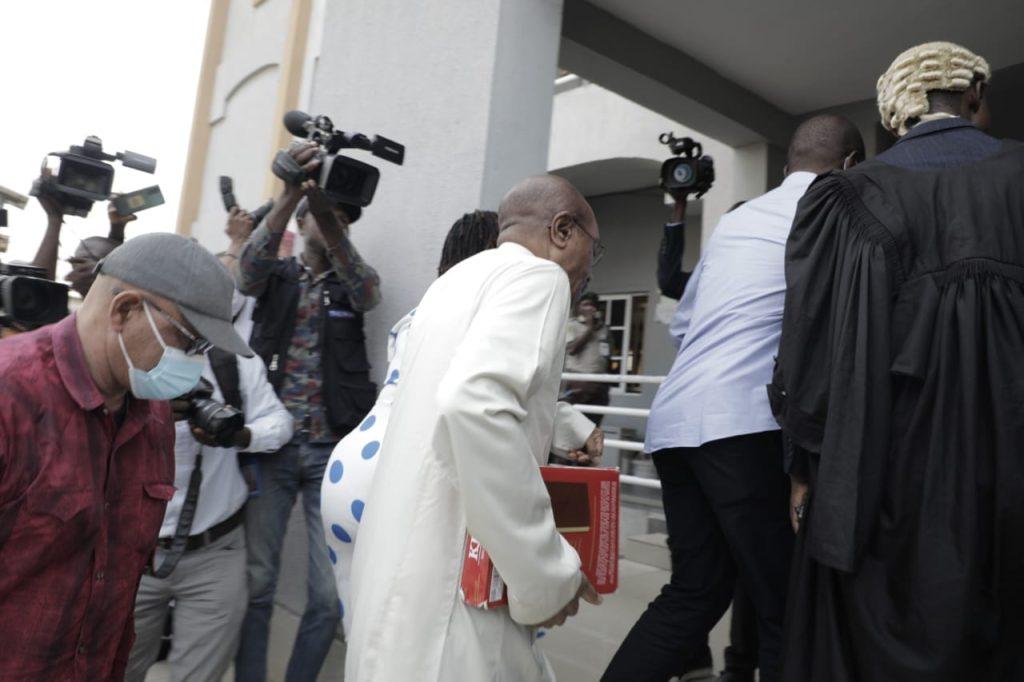 Photos: Emefiele, suspended CBN gov arrives court - Businessday NG