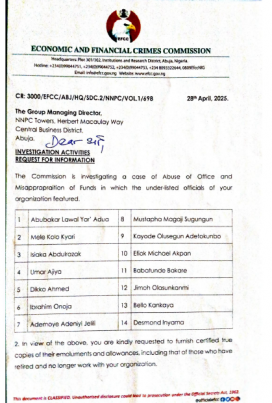 EFCC probes ex-NNPC chiefs over $2.9bn refinery funds, demands salary ...