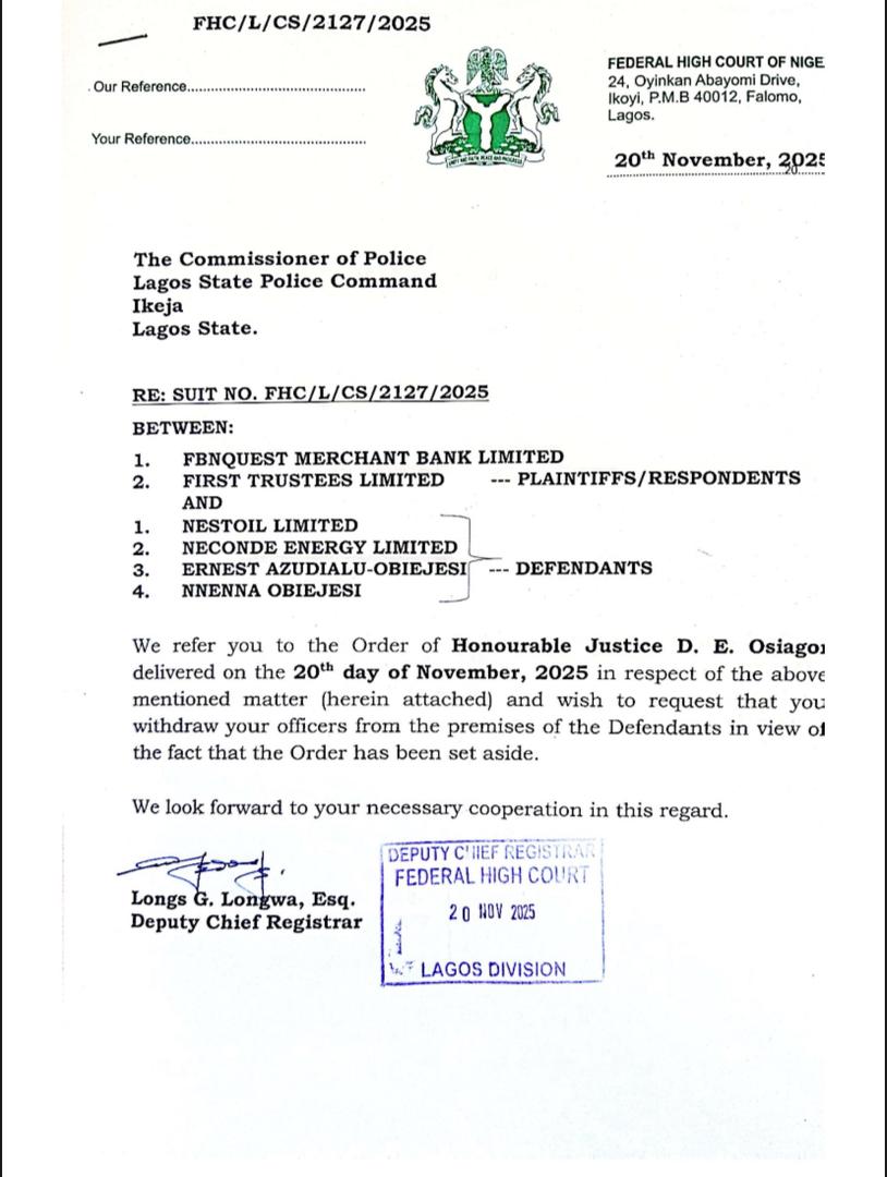 Court Orders Police to Withdraw Officers After Setting Aside ...