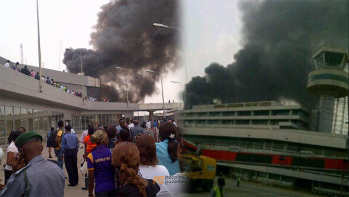 Fire guts Murtala Muhammed Airport Terminal 1 as passengers flee ...