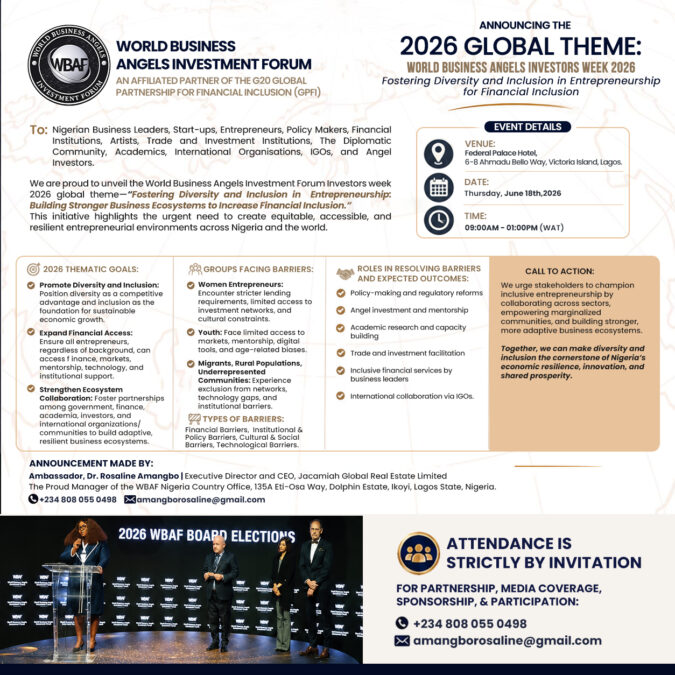 Announcing the 2026 Global Theme: World Business Angels Investors week ...
